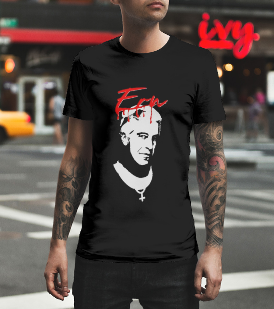 Epstein Priest With Dripping Red T-Shirt