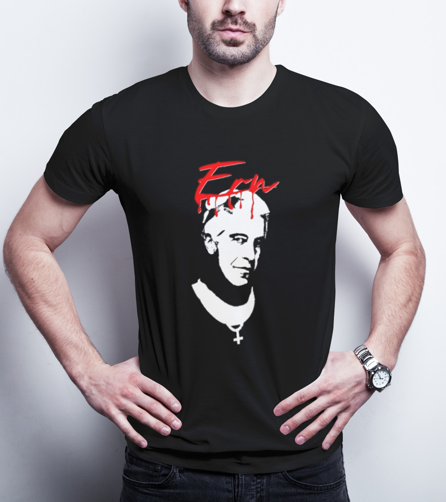 Epstein Priest With Dripping Red T-Shirt