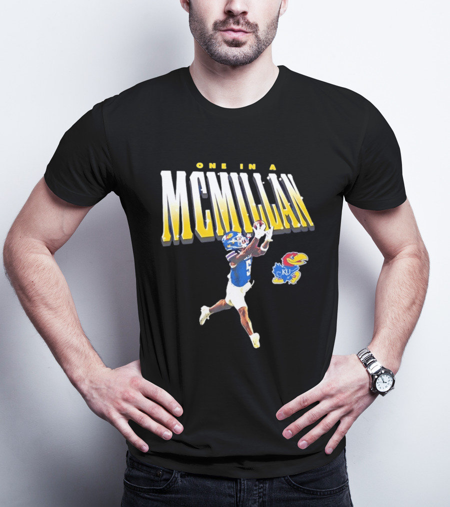 One In A McMillan Kansas Jayhawks KU Football Player Catching T-Shirt