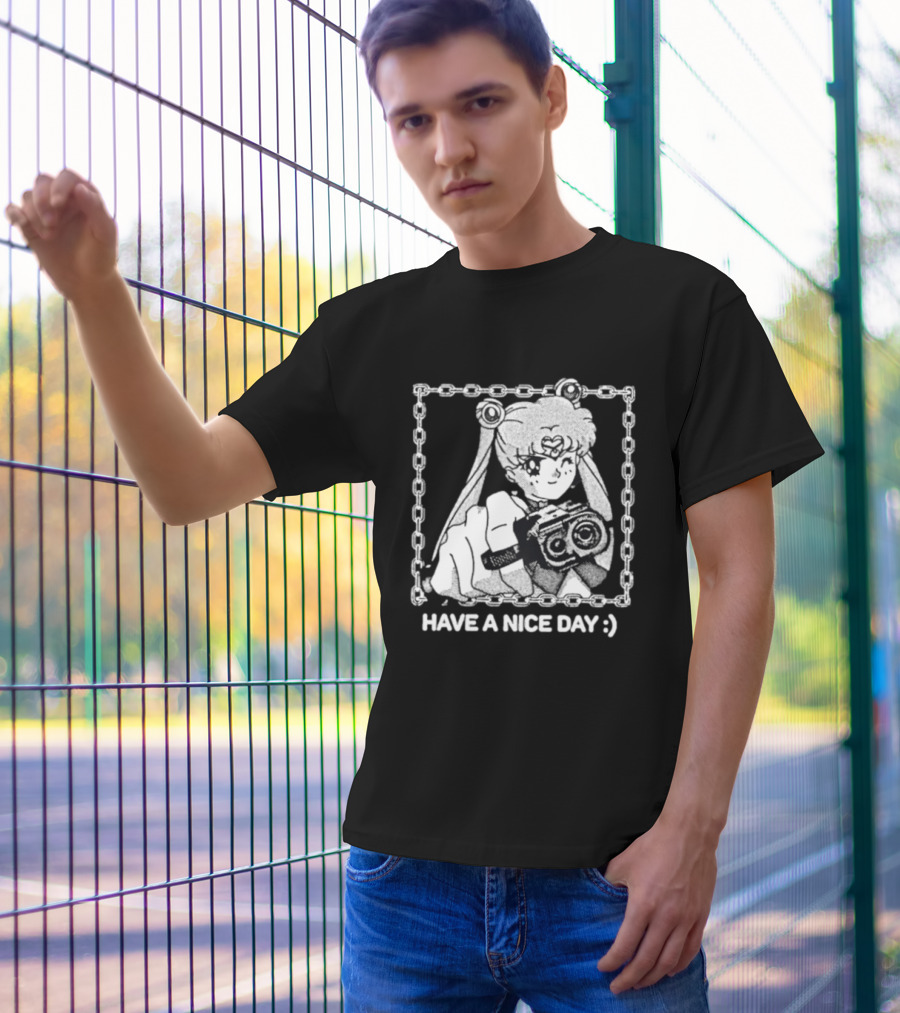 Sailor Moon Have A Nice Day Chain Frame Camera T-Shirt