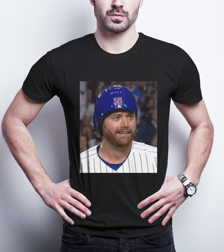 Taylor Davis Cubs Number 15 Helmet Stare T-Shirt