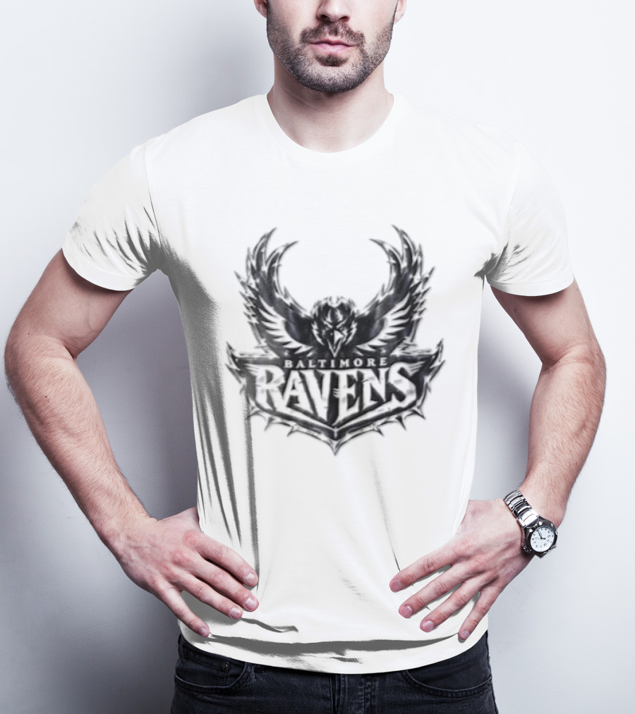 Baltimore Ravens Purple Metallic Bird Ravens T-Shirt