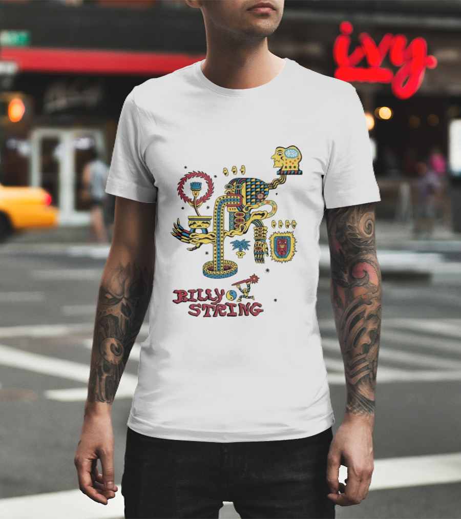 Billy Strings Store Surreal Psychedelic Art With Abstract Face And Colorful T-Shirt