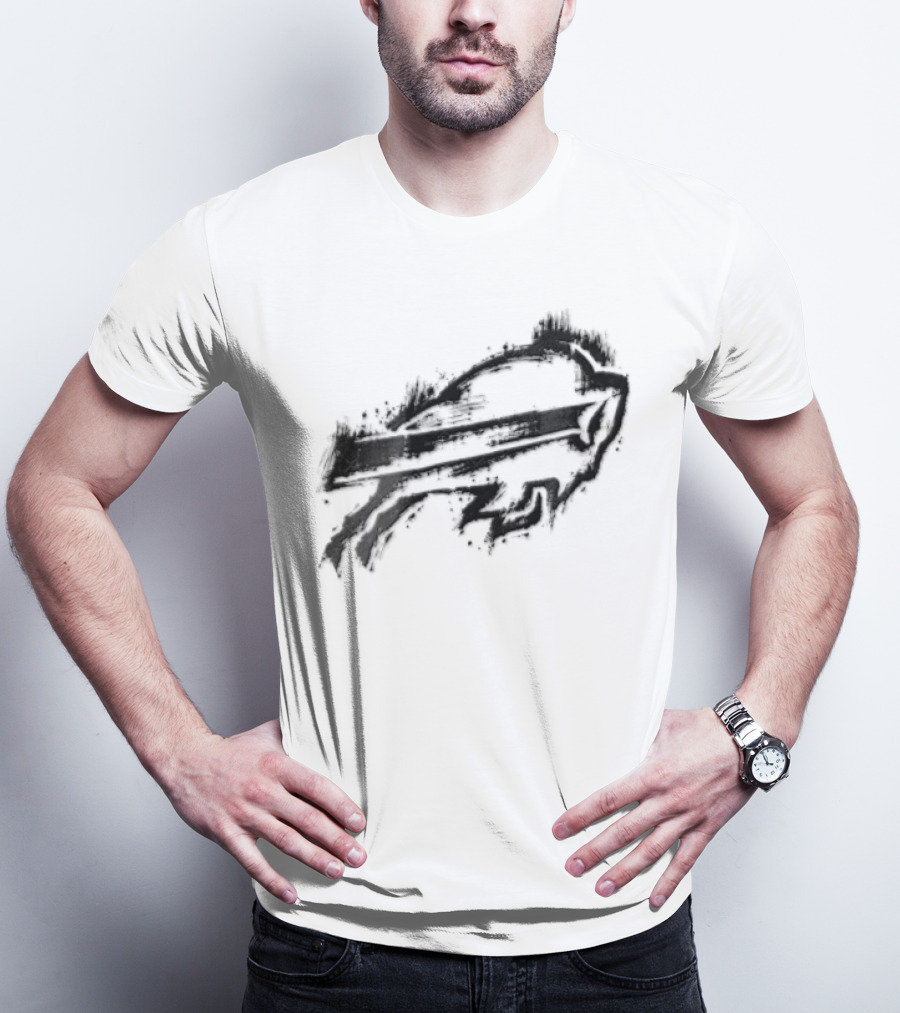 Buffalo Bills Black Ink Style NFL Team Graphic Buffalo Bills T-Shirt