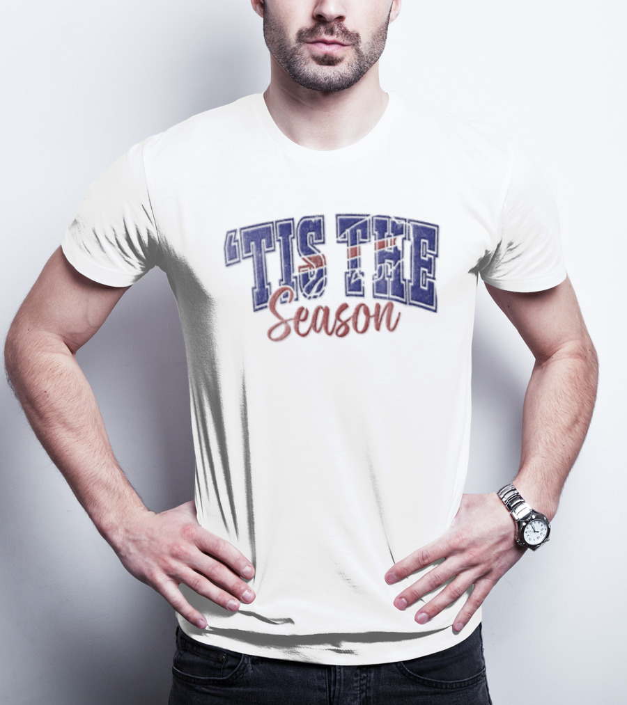 Buffalo Bills Tis The Season Distressed Lettering T-Shirt