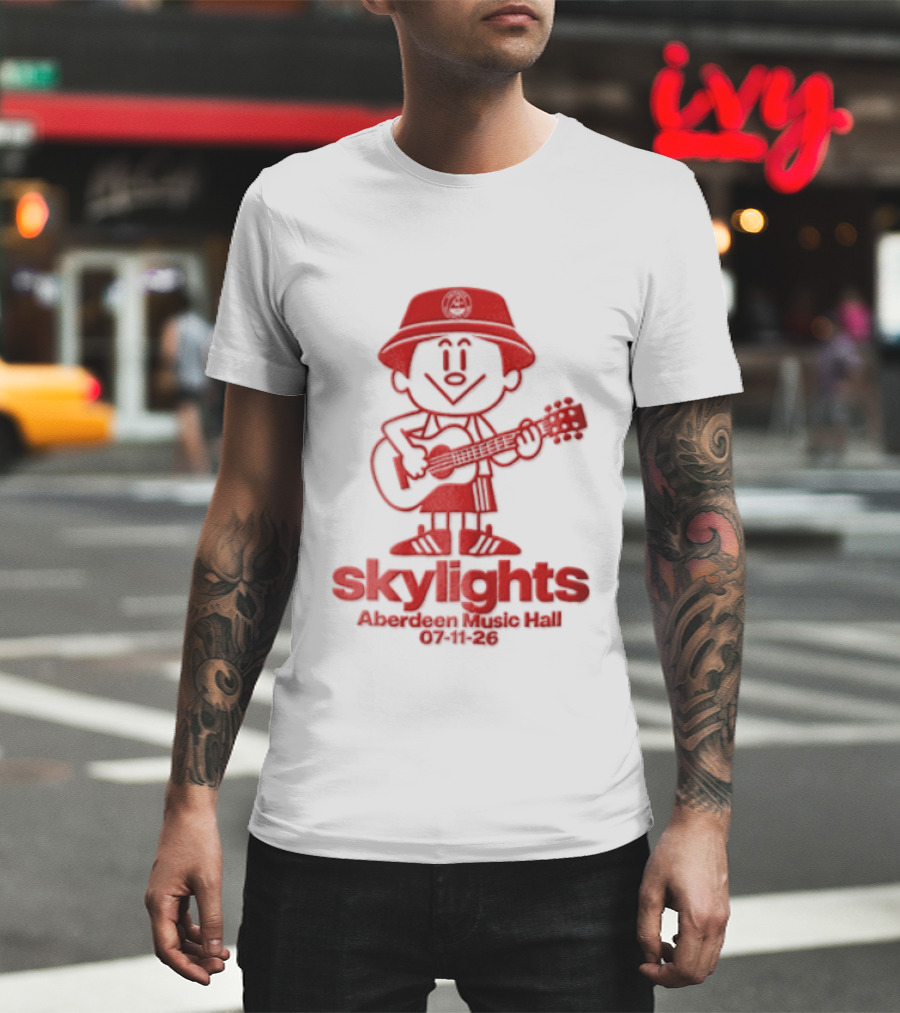 Skylights Aberdeen Music Hall 07/11/23 Boy Playing Guitar T-Shirt