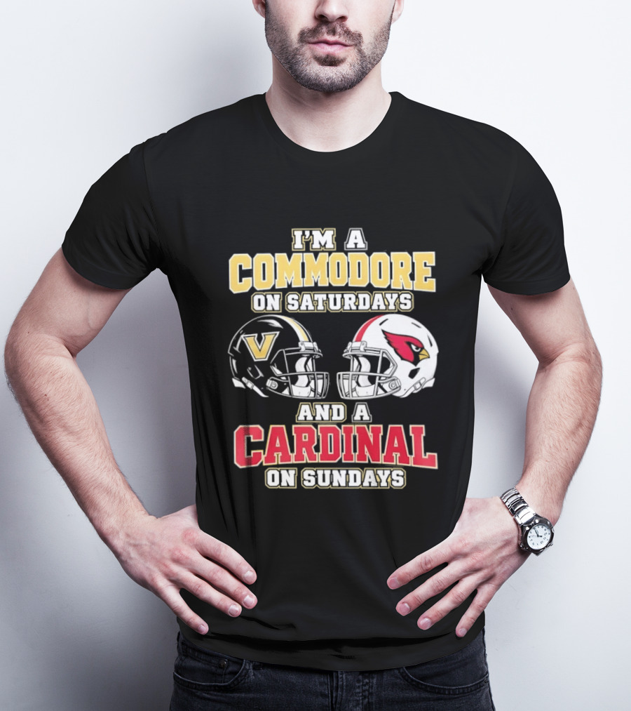 I'm A Commodore On Saturdays And A Cardinal On Sundays Football Helmets T-Shirt