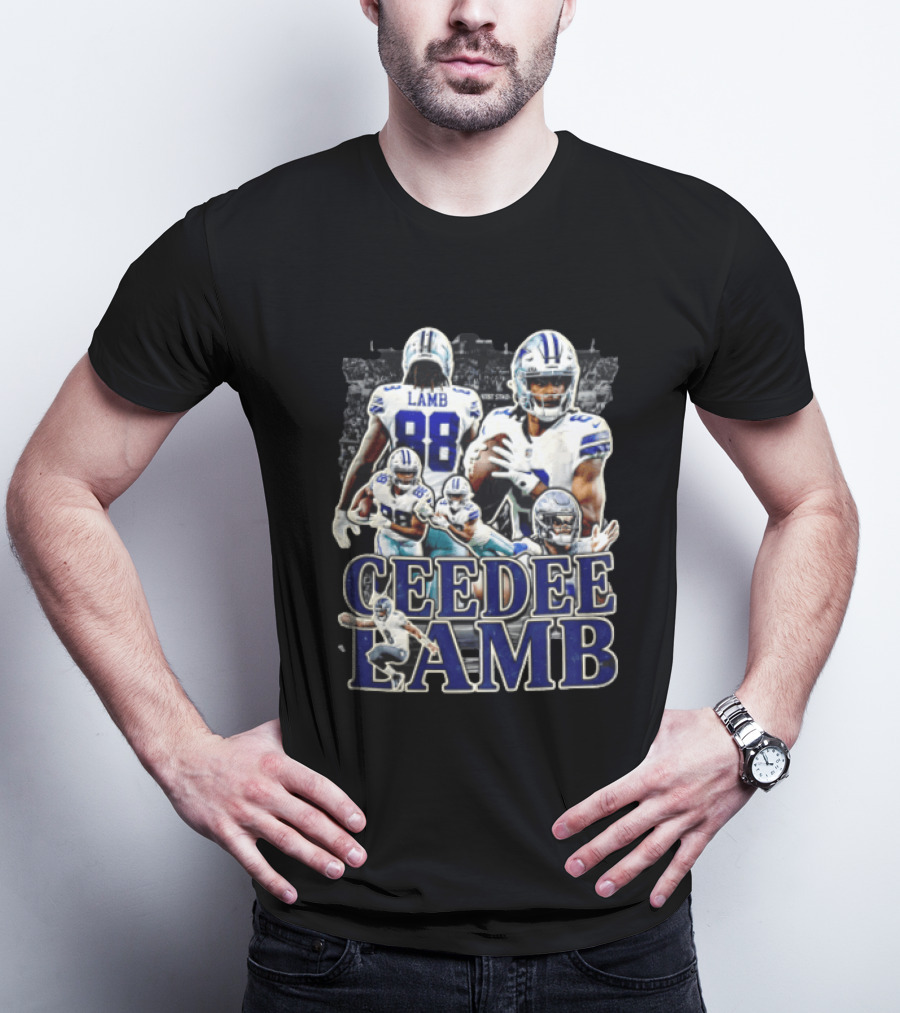 Dallas Cowboys Ceedee Lamb 88 NFL Football Multiple Action Poses T-Shirt