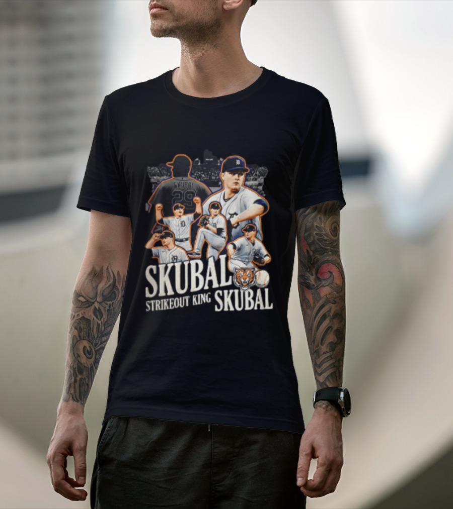 Detroit Tigers Skubal Strikeout King Baseball Pitcher Tiger T-Shirt