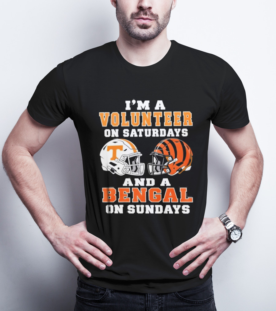 Volunteer On Saturdays Bengal On Sundays Football Helmets T-Shirt