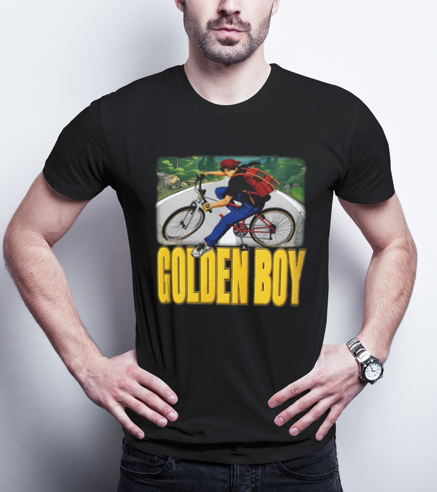 Golden Boy Kintaro Oe 1995 2025 Anime Boy Riding Bicycle Backpack T-Shirt