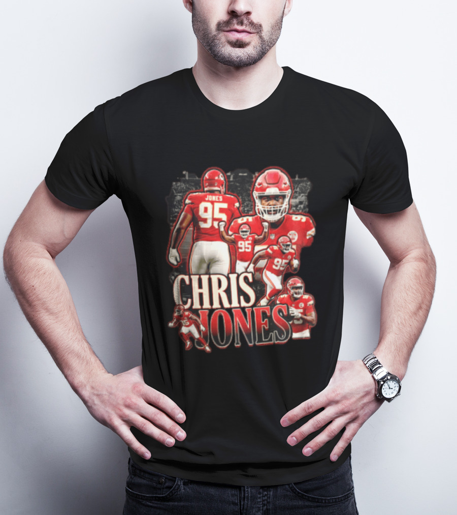 Kansas City Chiefs Chris Jones Football Player 95 Multiple Action Poses T-Shirt