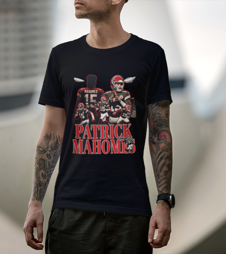Kansas City Chiefs Patrick Mahomes Vintage Football Player Collage T-Shirt