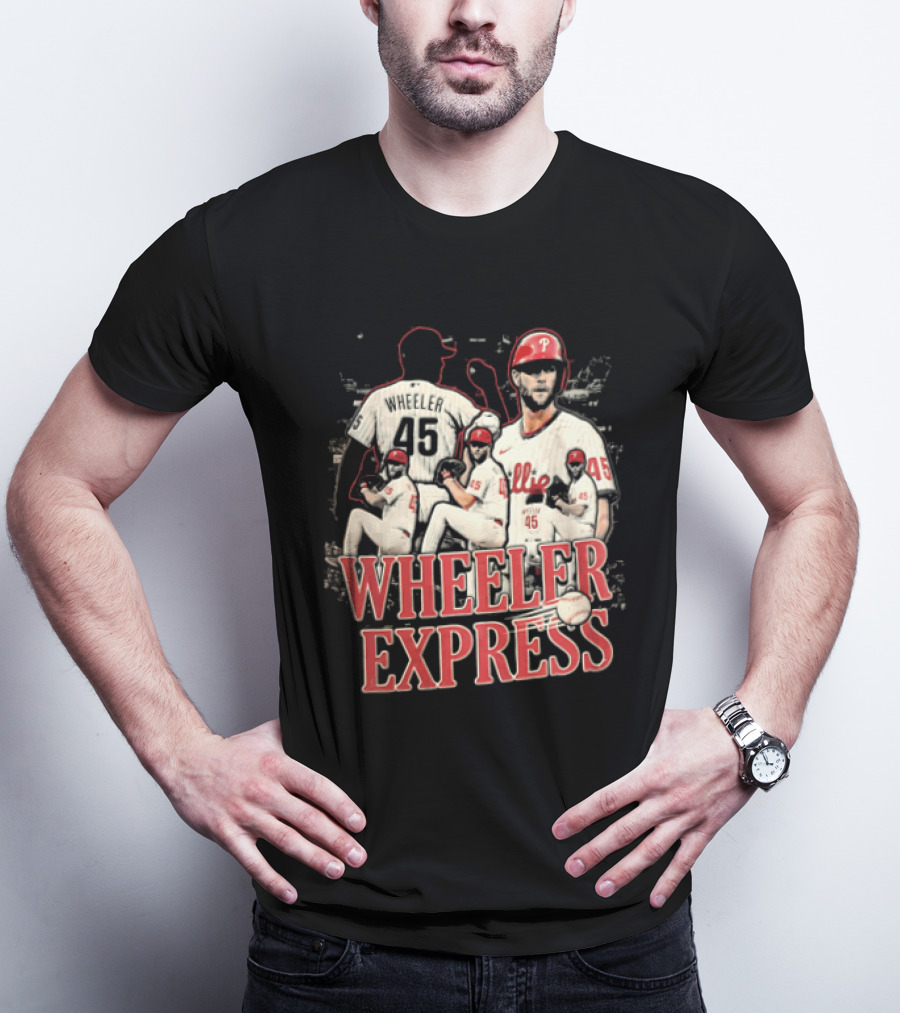 Philadelphia Phillies Wheeler Express 45 Pitching Baseball Collage T-Shirt