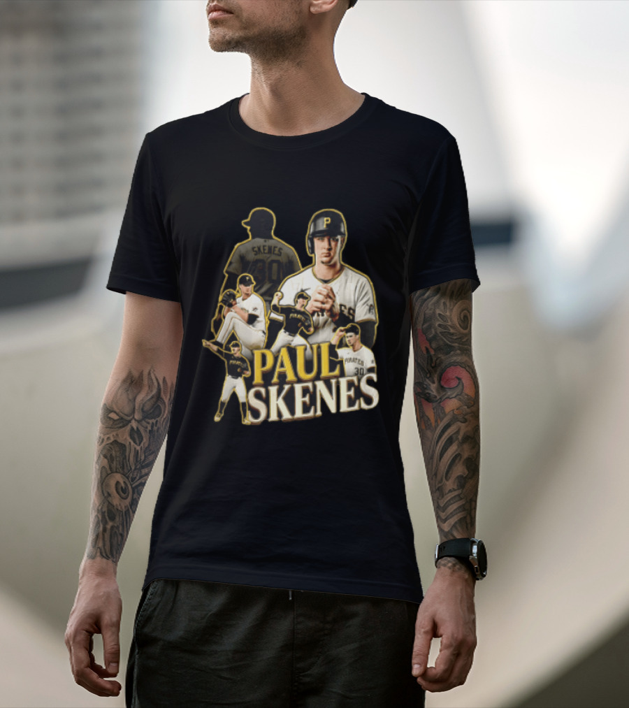 Pittsburgh Pirates Paul Skenes Jersey Pitching Fielding Action T-Shirt
