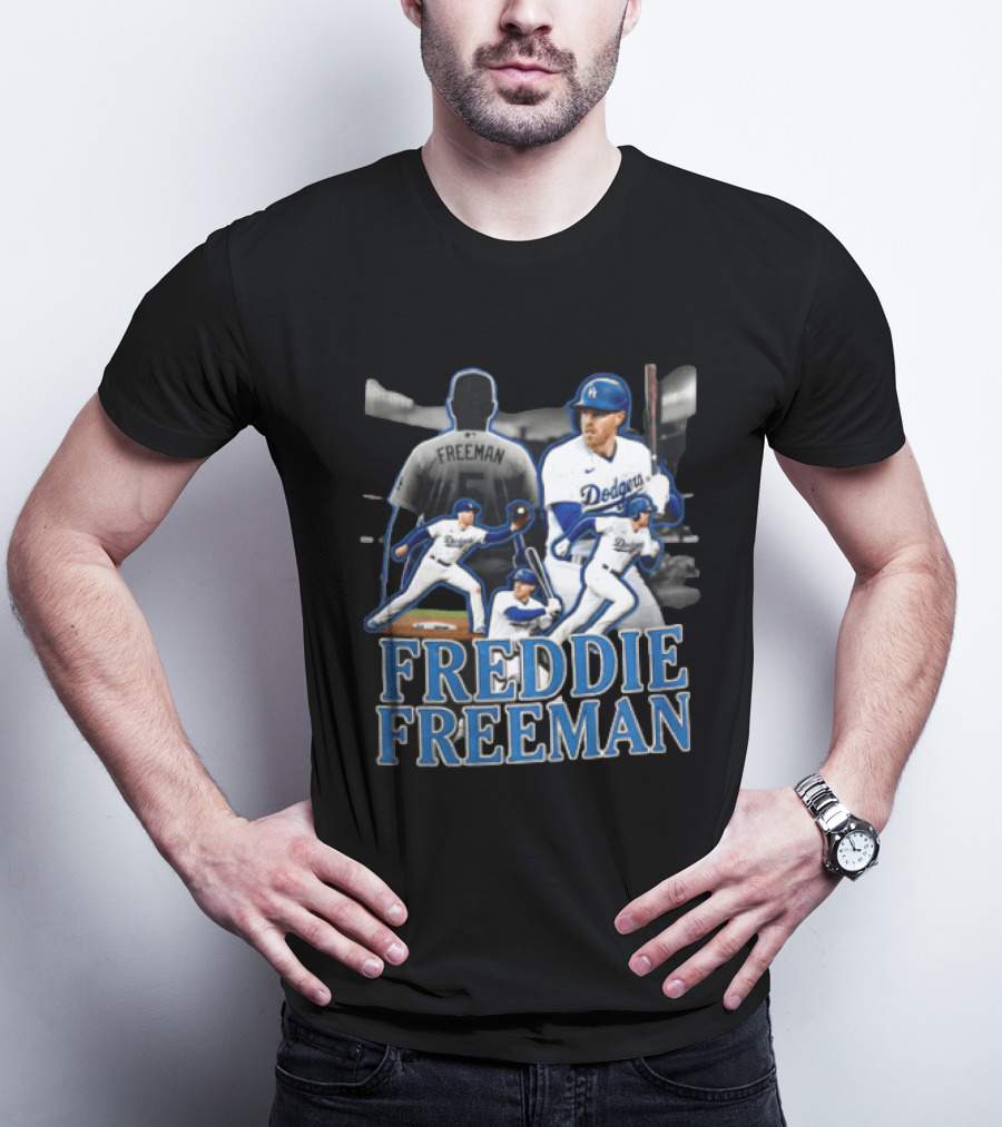 Los Angeles Dodgers Freddie Freeman Baseball Player Action Shots T-Shirt