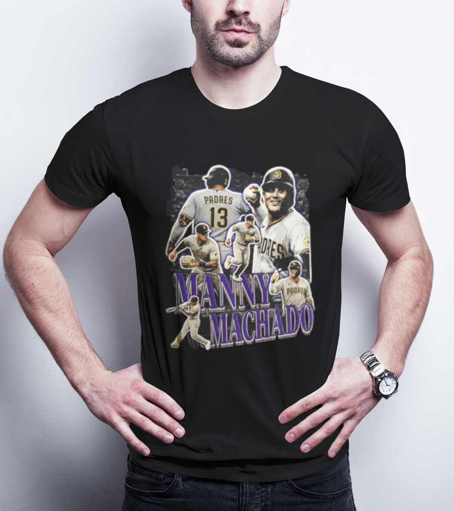 Manny Machado San Diego Padres MLB Baseball Star Player Collage T-Shirt