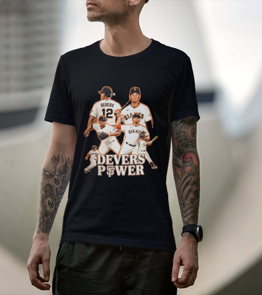 San Francisco Giants Devers Power Baseball Player Action Poses T-Shirt
