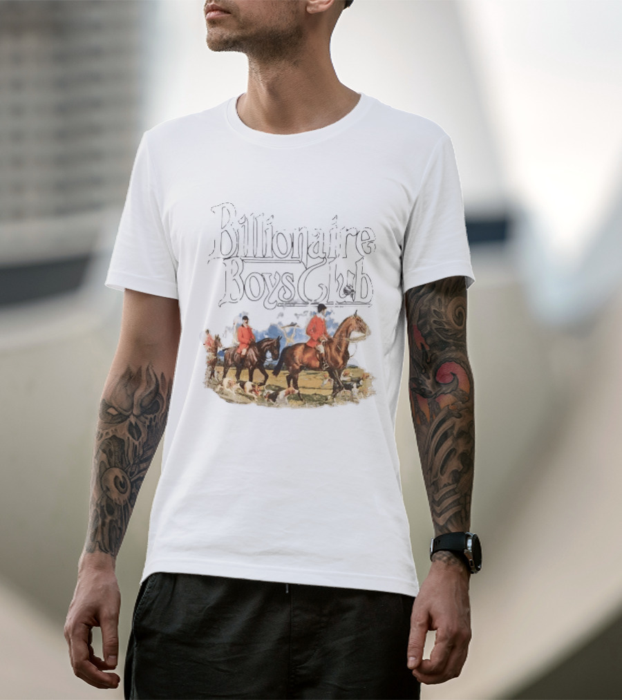 Billionaire Boys Club Equestrian Scene With Hunting Riders And Dogs T-Shirt