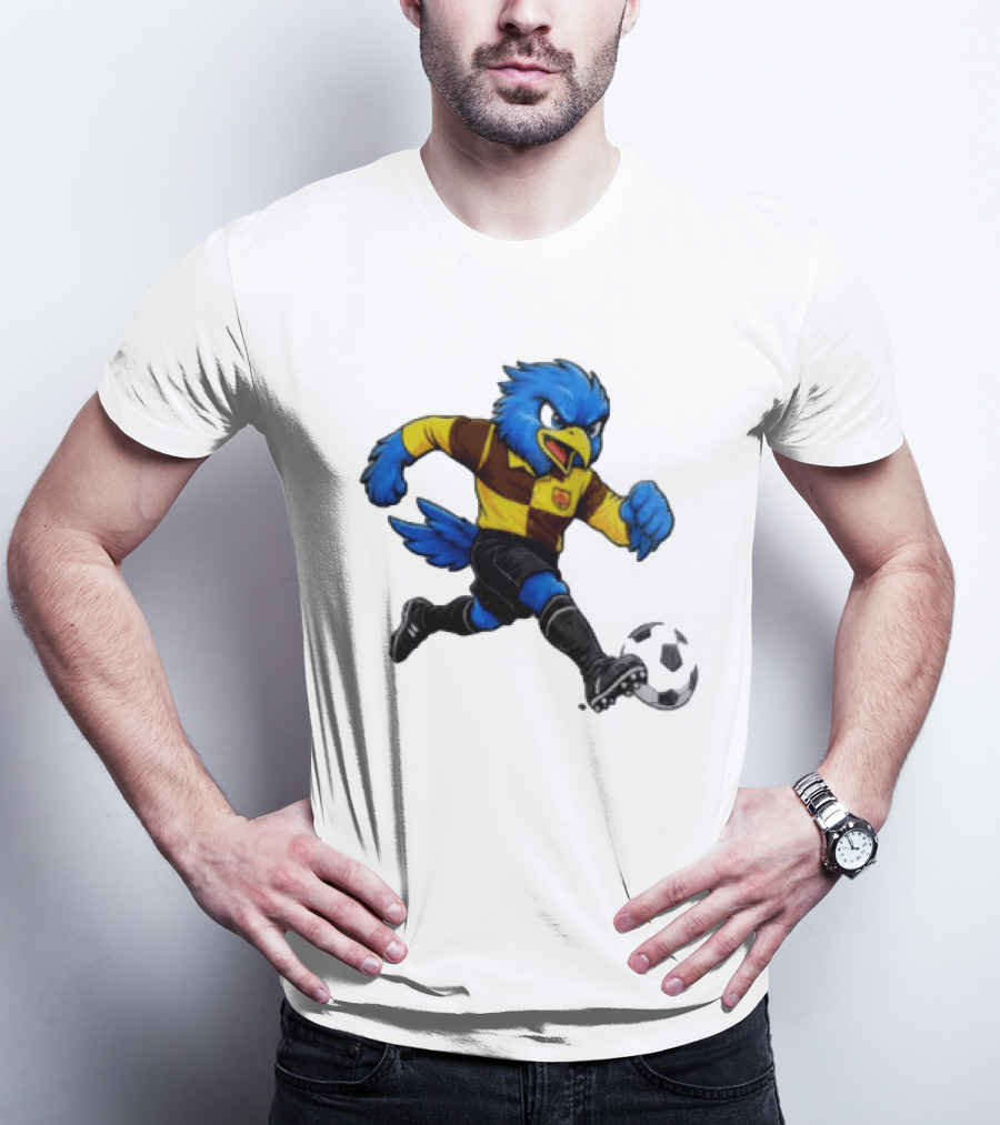 Cardiff Riverside Football Bluebird Mascot Soccer Player T-Shirt