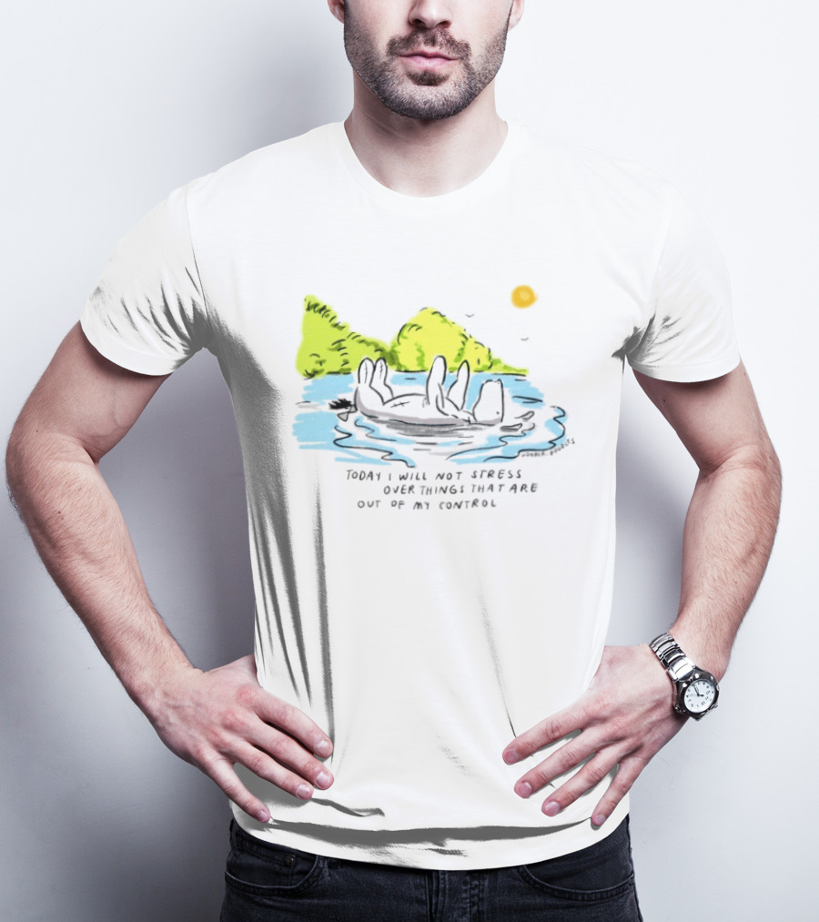 Eeyore Floating Relaxed With Sun Today I Will Not Stress Over Things That Are Out Of My Control T-Shirt