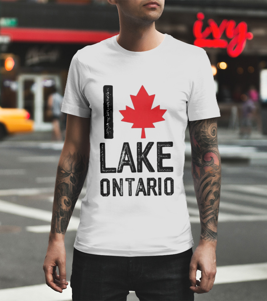I Love Lake Ontario Maple Leaf Canada T-Shirt