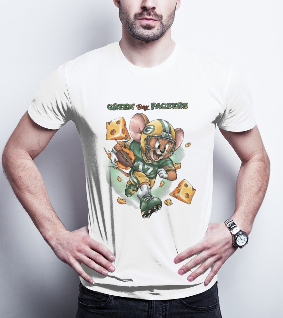 Green Bay Packers 17 Jerry Mouse Football Cheese T-Shirt