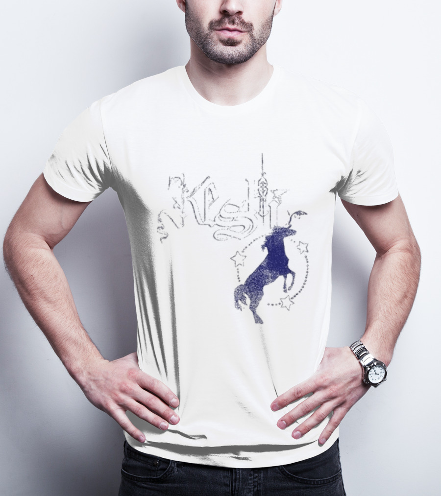 Keshi Stallion Star Circle Horse Blue T-Shirt