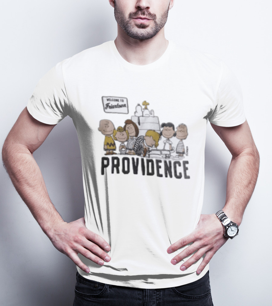 Peanuts X Providence Welcome To Friartown Charlie Brown Snoopy Woodstock Lucy Linus T-Shirt