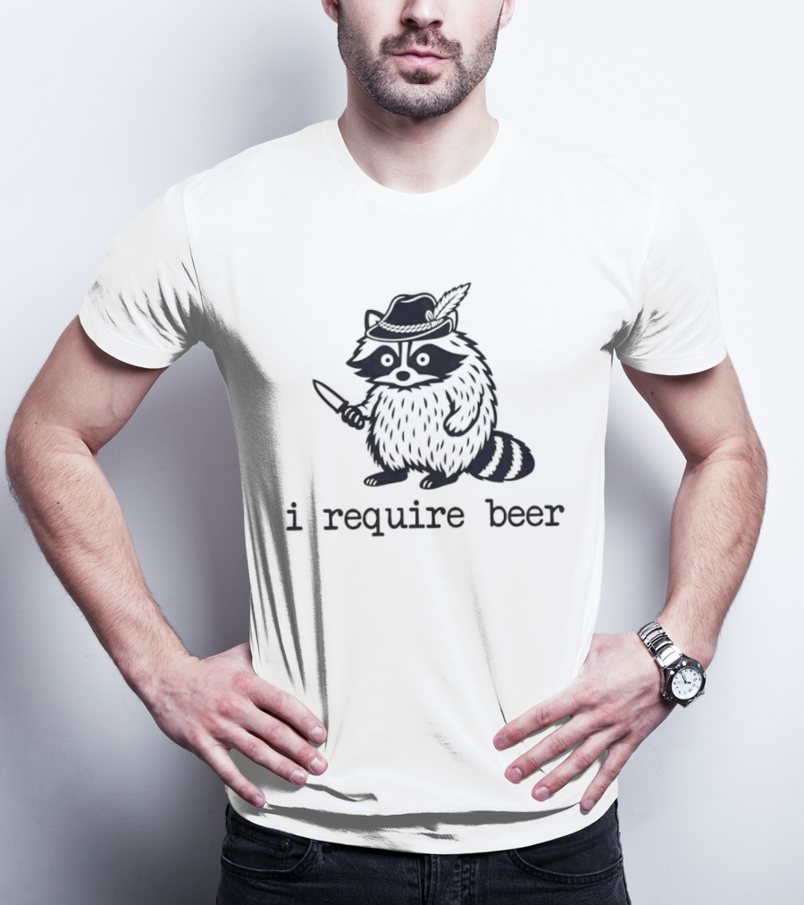 Raccoon With A Knife I Require Beer Animal Hat T-Shirt