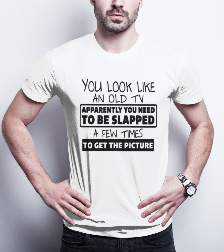 You Look Like An Old TV Apparently You Need To Be Slapped A Few Times To Get The Picture T-Shirt