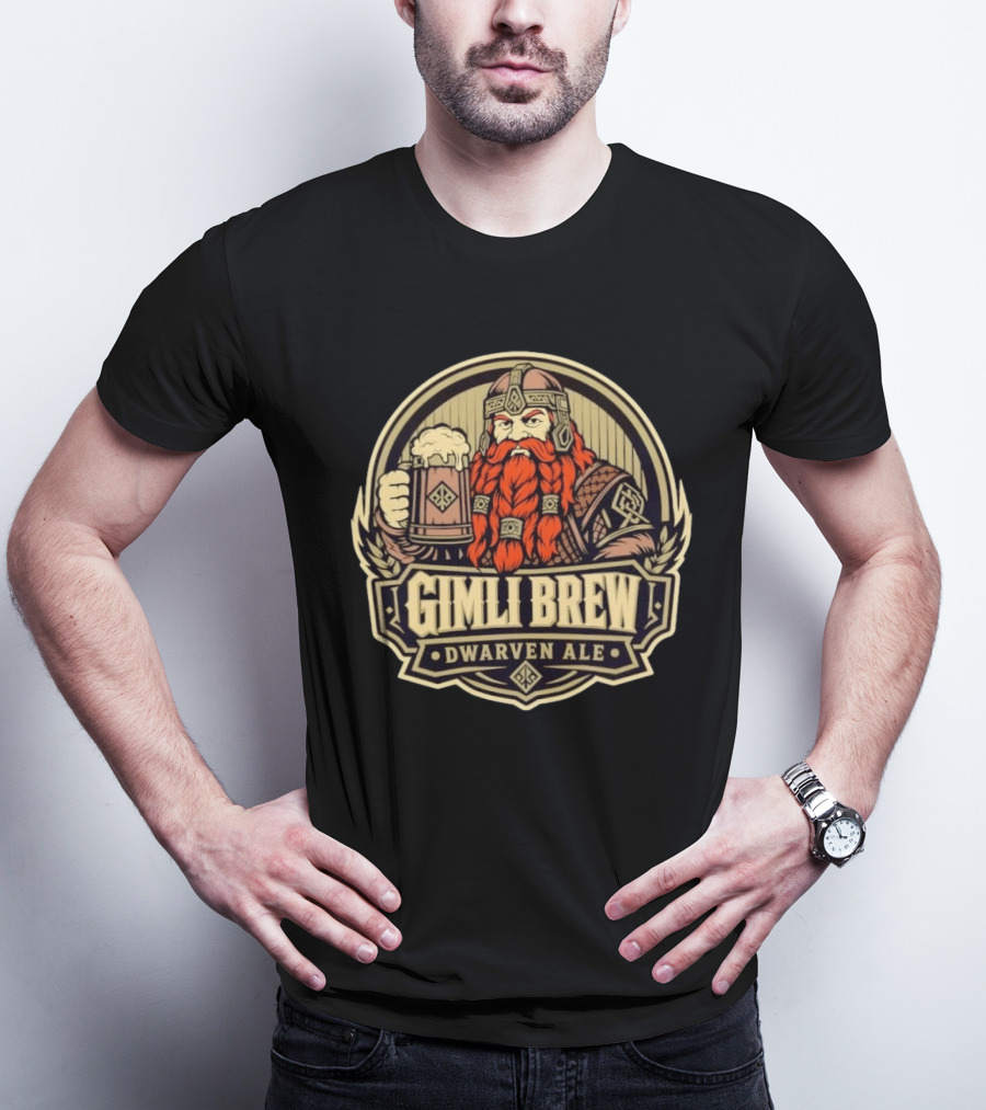 Gimli Brew Dwarven Ale Beer Mythical Fantasy Adventure T-Shirt