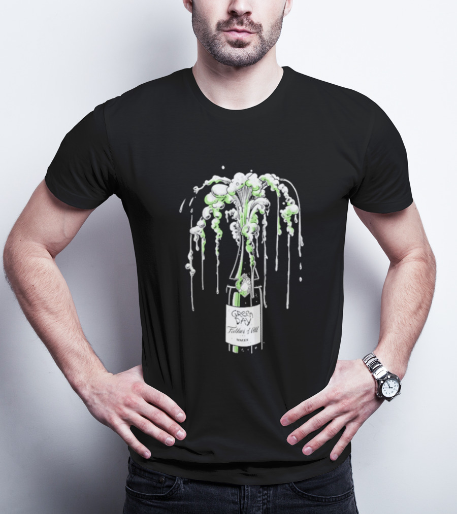 Green Day Father Of All Champagne Unicorn Bottle Burst T-Shirt