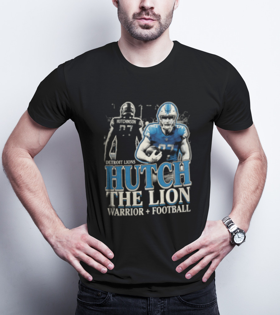Detroit Lions Hutch The Lion Warrior Football T-Shirt
