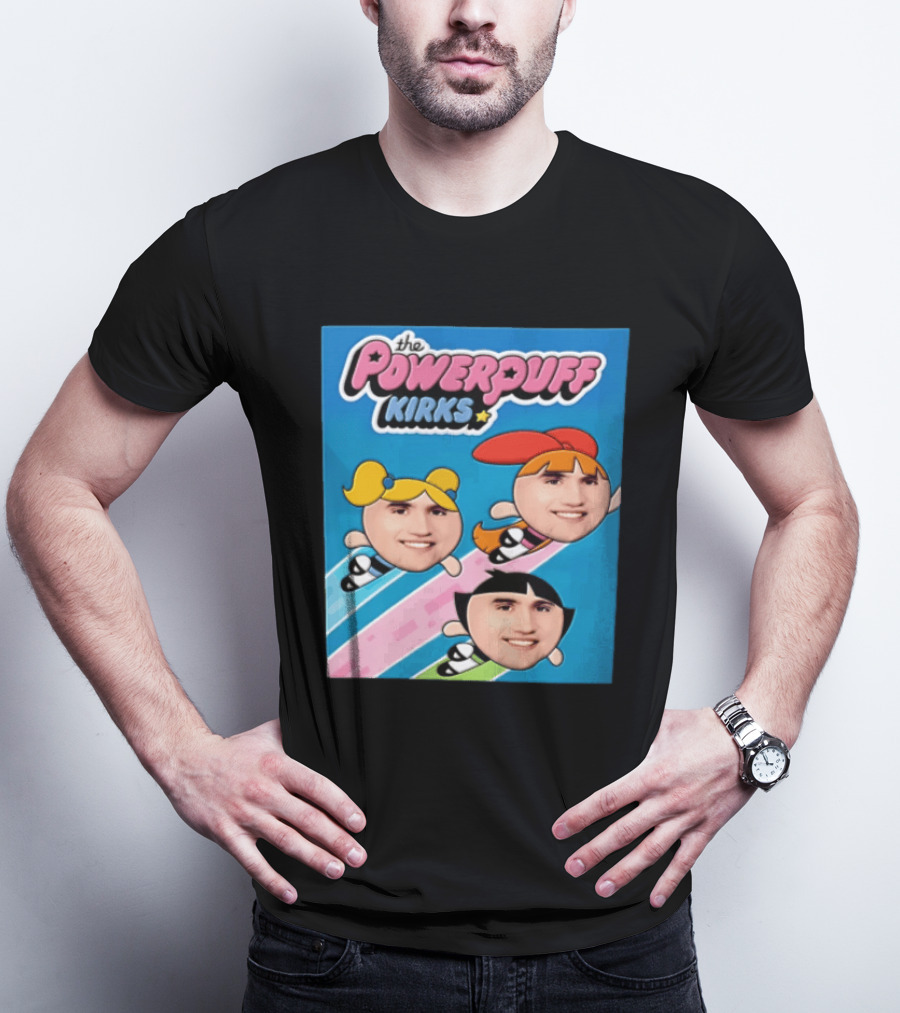 The Powerpuff Kirks Cartoon Characters Flying Faces T-Shirt