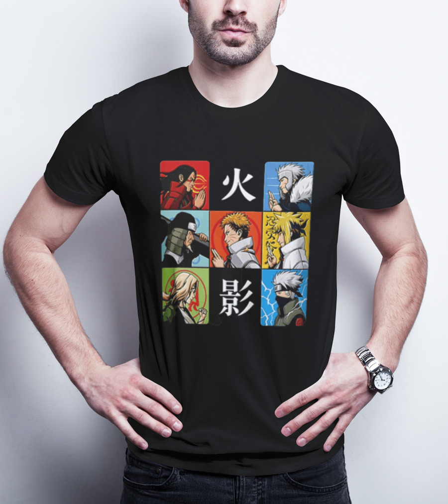 Naruto Leaf Village Hokage Characters Japanese T-Shirt