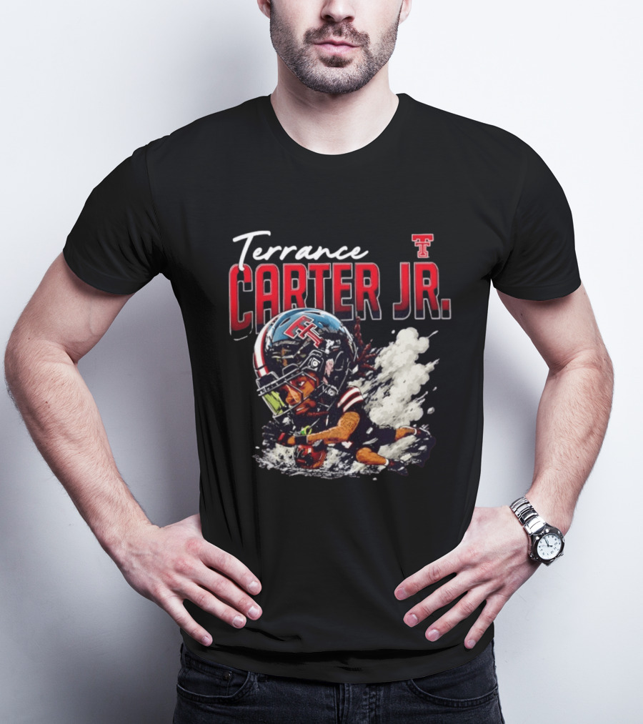 Terrance Carter Jr Texas Tech Red Raiders NCAA Football Bobblehead Caricature T-Shirt