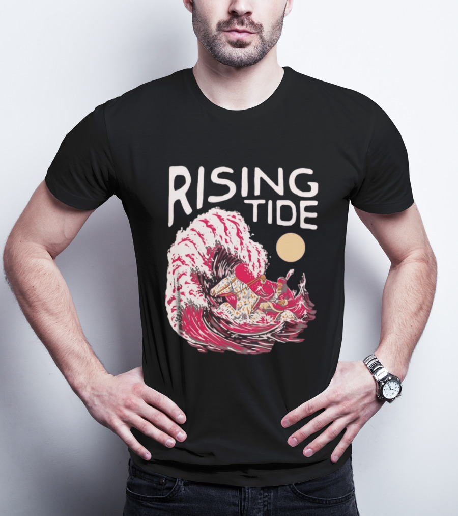 Rising Tide The Great Wave Off Kanagawa Samurai Rider T-Shirt
