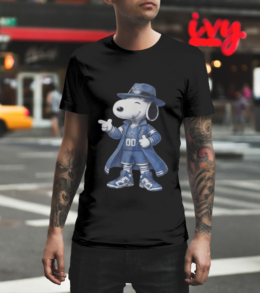 Snoopy Dallas Cowboys 00 Jersey Peanuts Character NFL Team Fan T-Shirt