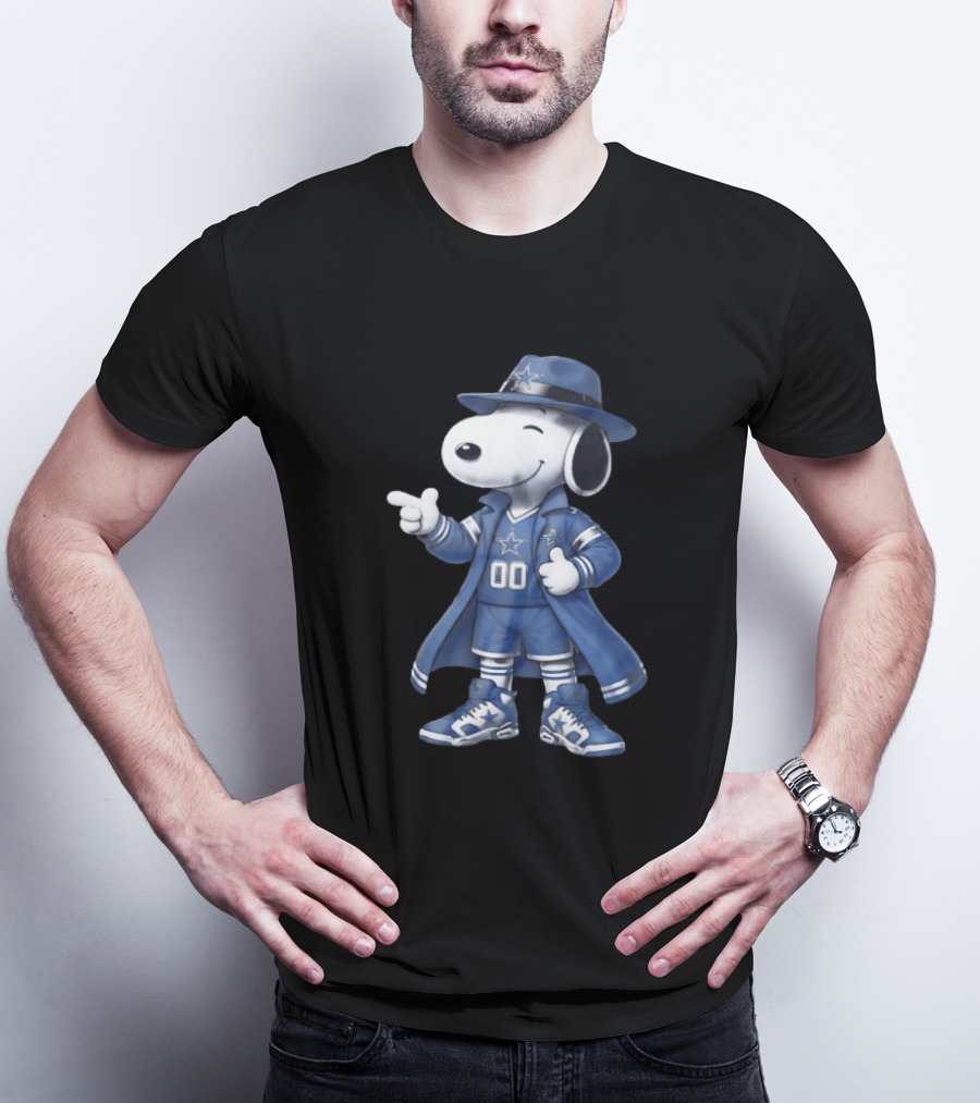 Snoopy Dallas Cowboys 00 Jersey Peanuts Character NFL Team Fan T-Shirt