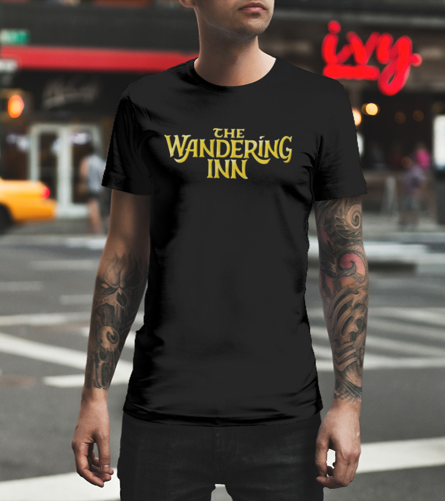 The Wandering Inn Gold Serif Lettering T-Shirt
