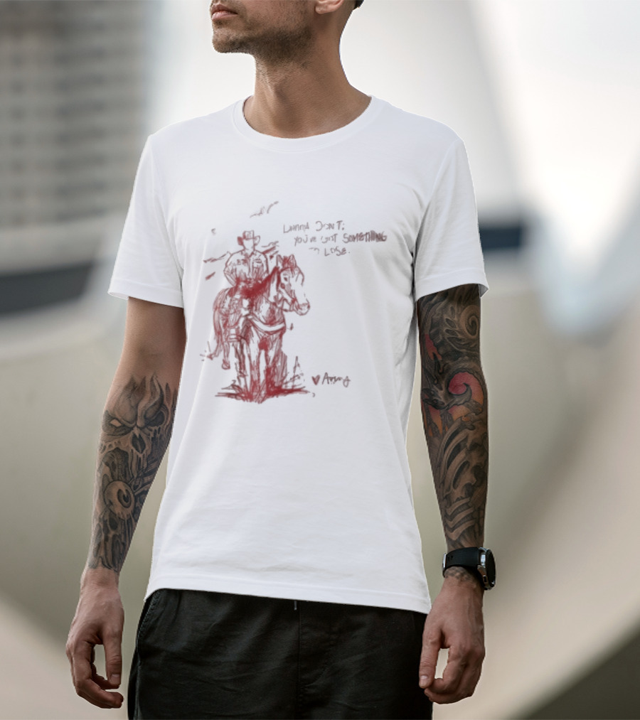 Avery Anna Danny Art Cowboy With Heart And Butterfly T-Shirt