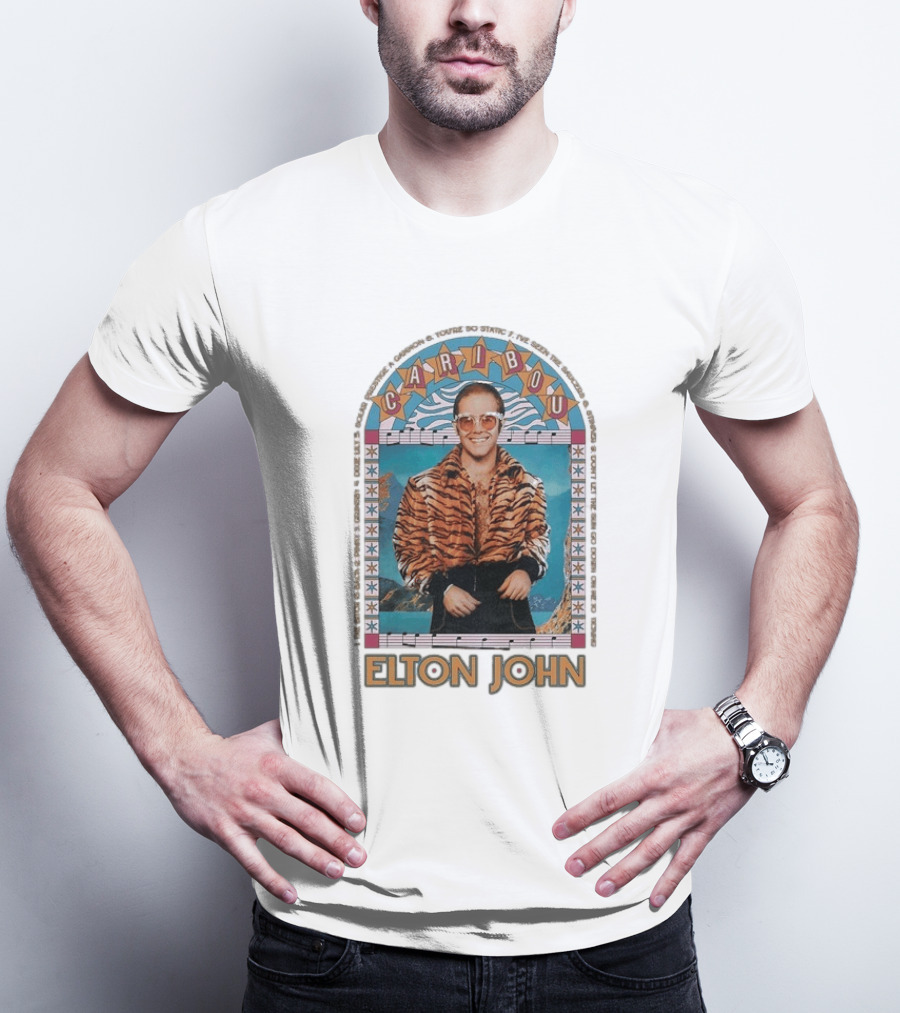 Elton John Caribou I've Seen The Saucers Retro Style Music T-Shirt