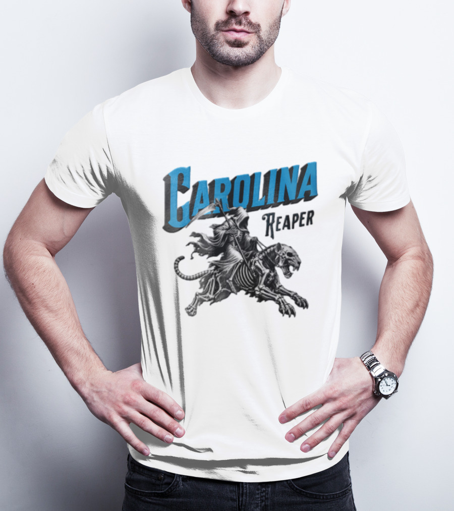 Carolina Reaper Grim Reaper Riding Skeleton Panther T-Shirt