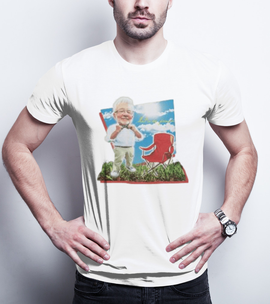 John Chungus Store The John Chungus Show Red Chair And Bowtie Outdoors Clouds Blue Sky T-Shirt