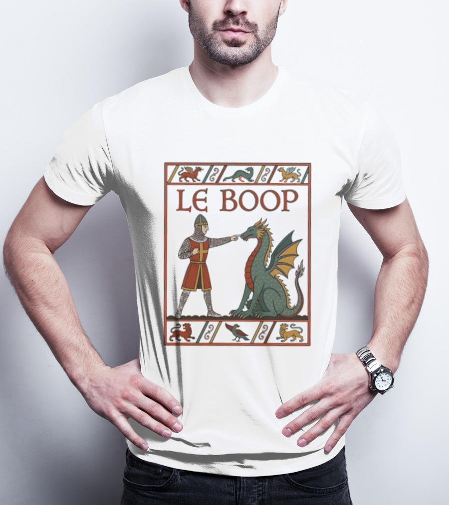 Le Boop Dragon And Knight Nostalgia Fantasy T-Shirt