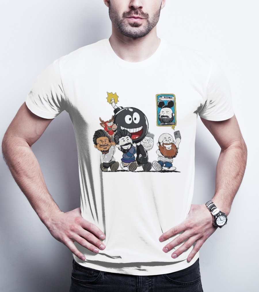 We Bought A Bomb Cartoon Characters With Deer And Giant Bomb T-Shirt