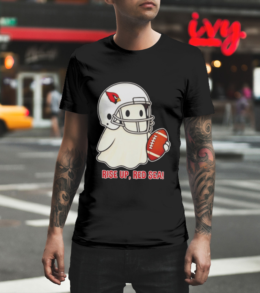 Arizona Cardinals Ghost Football Halloween Rise Up Red Sea 2026 T-Shirt