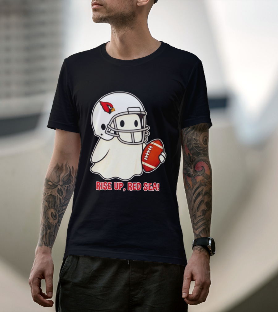 Arizona Cardinals Ghost Football Halloween Rise Up Red Sea 2026 T-Shirt