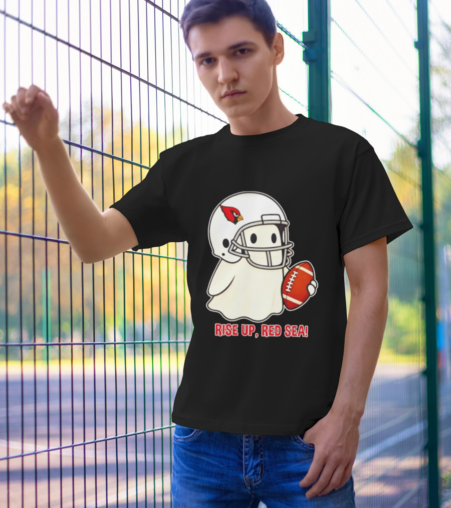 Arizona Cardinals Ghost Football Halloween Rise Up Red Sea 2026 T-Shirt